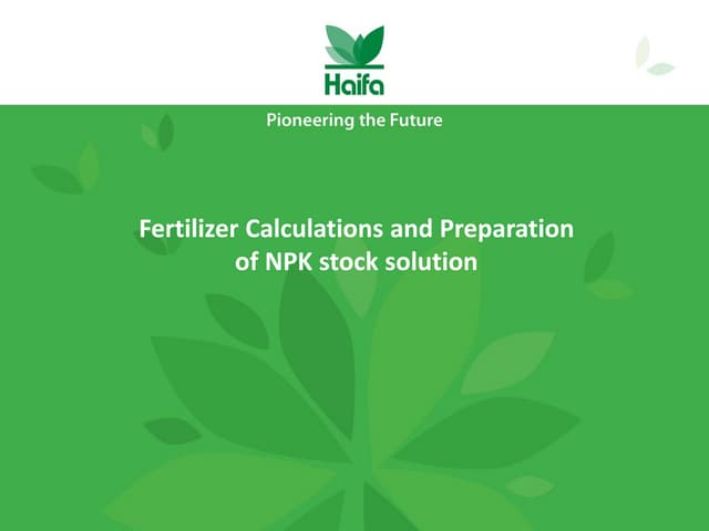 fertilizer calculation | PDF | Agriculture | Industries