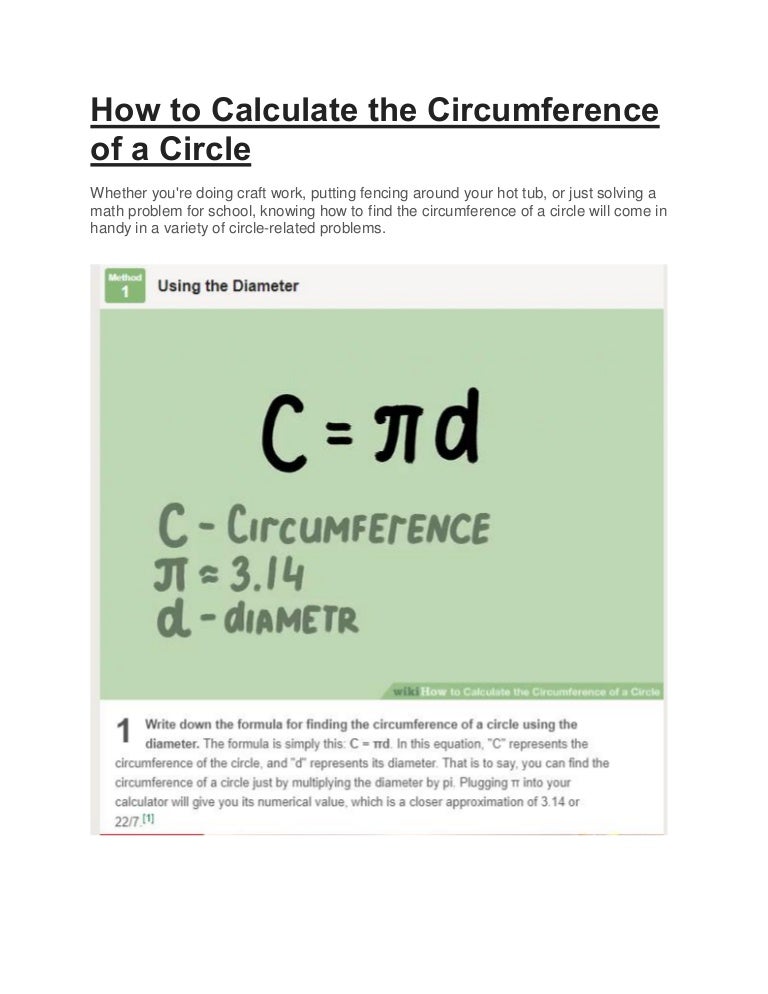How to calculate the circumference of a circle
