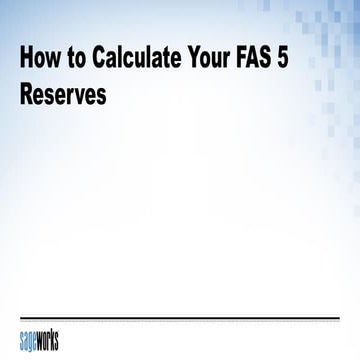 How to Calculate Your FAS 5 Reserves | PDF