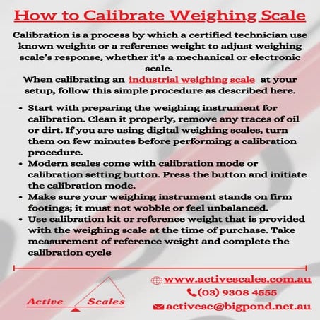 How to Calibrate Weighing Scale | PDF