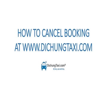 How to cancel your booking on www.dichungtaxi.com