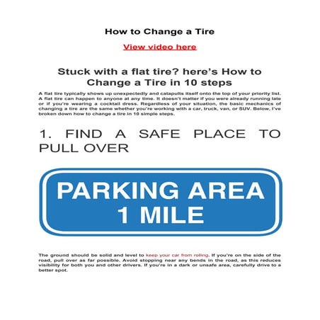 How to change a tire | PDF