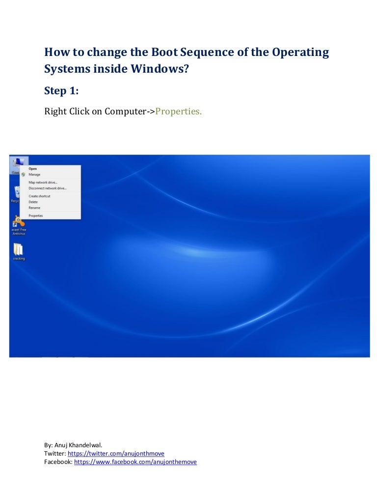 How to change the Boot Sequence of the Operating Systems inside Windo…