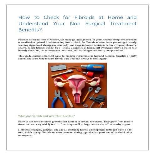 How to Check for Fibroids at Home and Understand Your Non Surgical ...