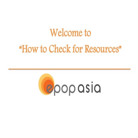How to check for resources | PDF