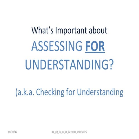 How to check for understanding | PPT