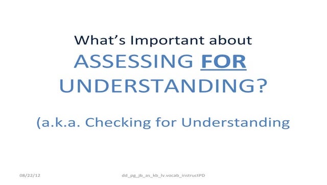 Check For Understanding