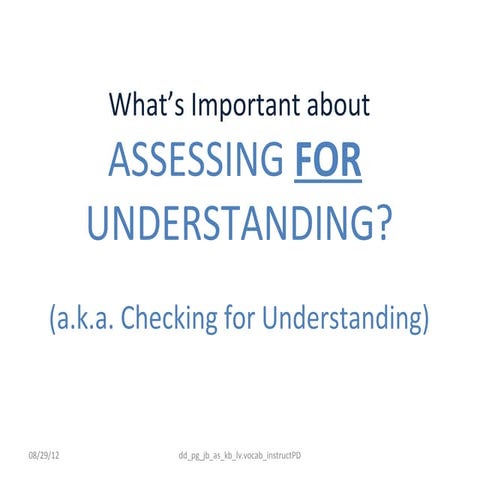 How to check for understanding | PPT
