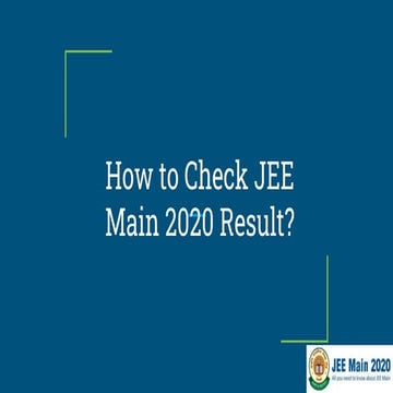 How to check jee main 2020 result | PPTX