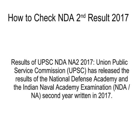 How to check nda 2nd result 2017 | PPT