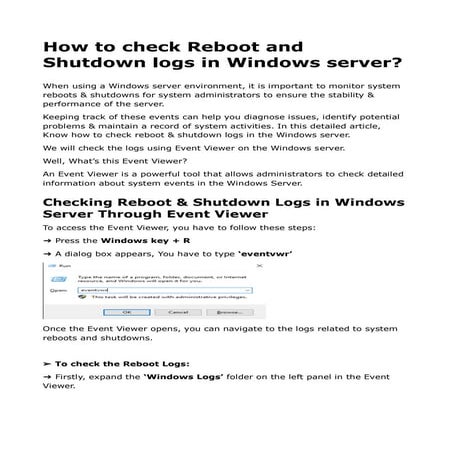 How to check Reboot and Shutdown logs in Windows server.pdf