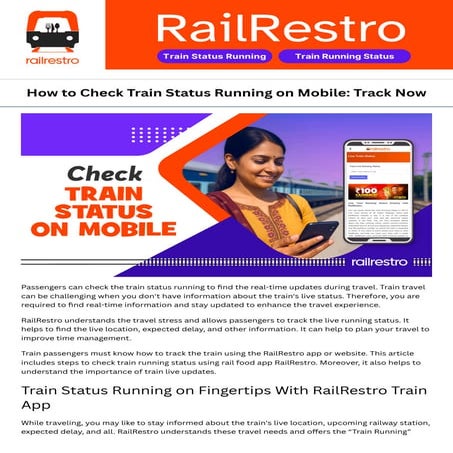 Find Live Location with Live Train Running Status Check Now | PDF