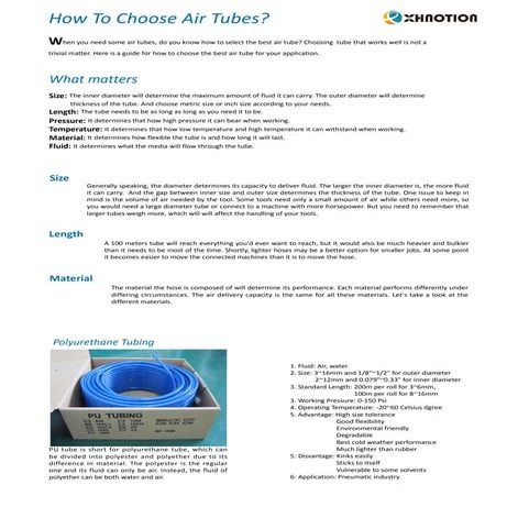 How to choose air tubes | PDF