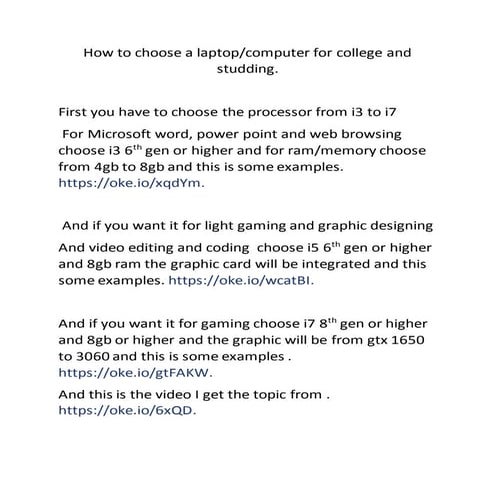 How to choose a laptop | DOCX