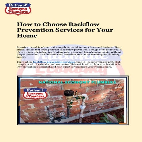 Backflow Preventor Its Importance and How It Safeguards Your Water ...