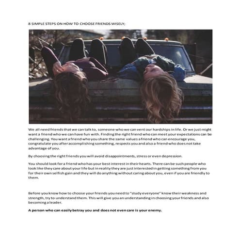 How to choose friends wisely | DOCX