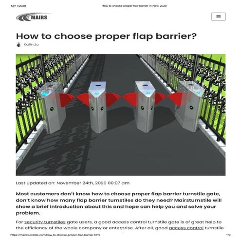 How to choose proper flap barrier in new 2020 | PDF