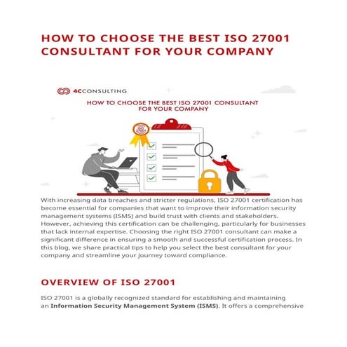 HOW TO CHOOSE THE BEST ISO 27001 CONSULTANT FOR YOUR COMPANY | DOCX