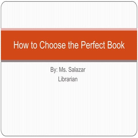 How to choose the perfect book | PPT