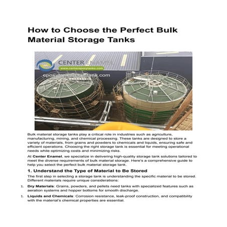 Dry Bulk Storage Tanks Advanced Solutions for Bulk Material Storage.docx