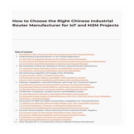 How to Choose the Right Chinese Industrial Router Manufacturer for IoT ...