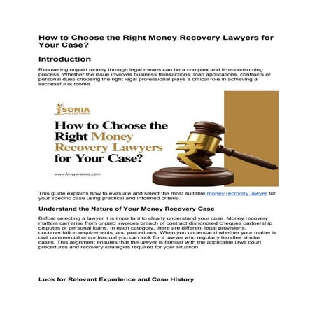 How to Choose the Right Money Recovery Lawyers for Your Case.docx