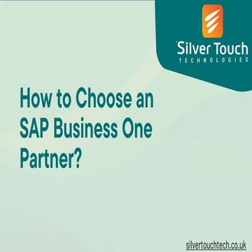 How to Choose the Right SAP Business One Partner? | PPTX