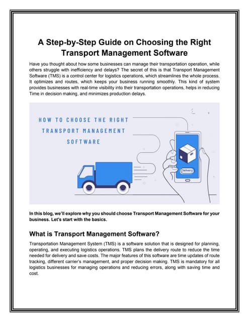 Transportation management system PPT | PPTX