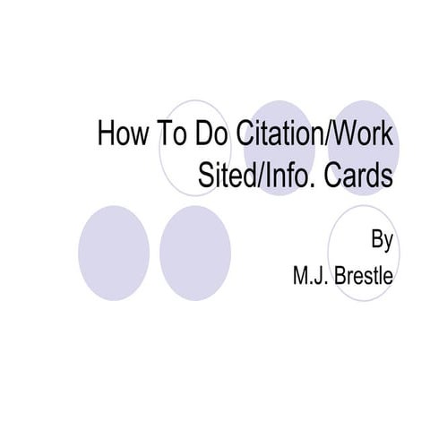 How to~ Citation Cards | PPTX