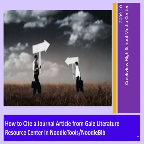 How To Cite a Journal Article from the GALE Literature Resource Center ...