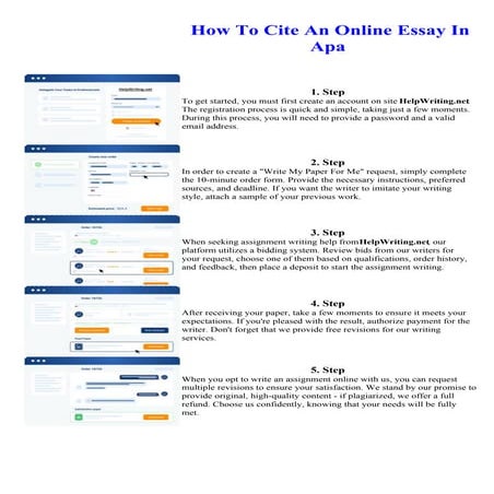 How To Cite An Online Essay In Apa | PDF