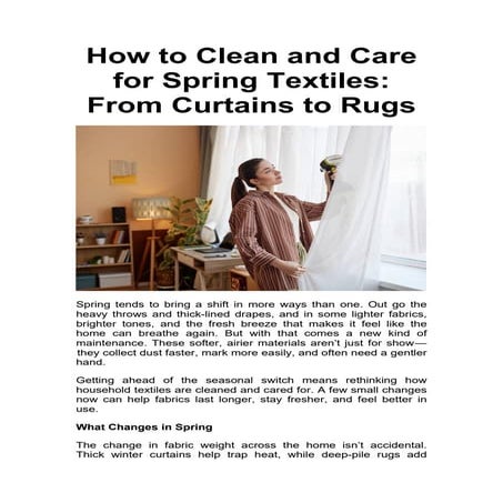 How to Clean and Care for Spring Textiles: From Curtains to Rugs | PDF