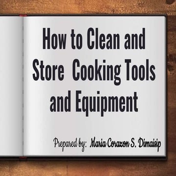 How to clean and store cooking tools and equipment2 | PPTX