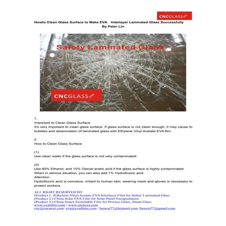 Howto clean glass surface to make eva interlayer laminated glass ...