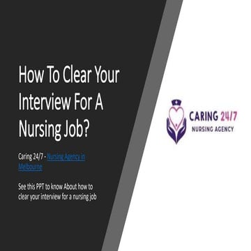 How To Clear Your Interview For A Nursing Job? | PPTX