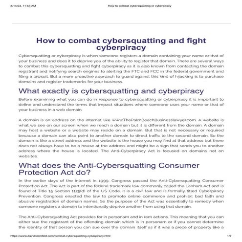 How to combat cybersquatting or cyberpiracy.pdf