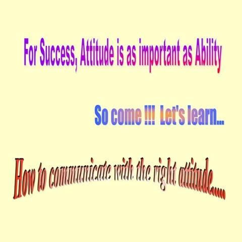How to Communicate with Right Attitude | PPT