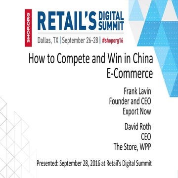How to Compete and Win in China E-Commerce | PDF | Commodities | Economy