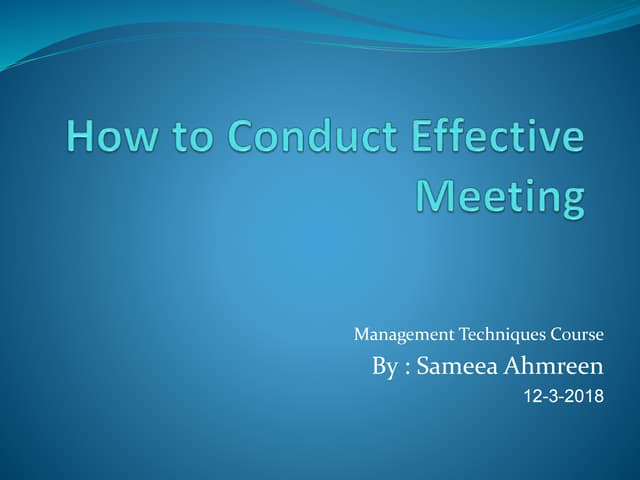 The 5 Essentials of Chairing Meetings