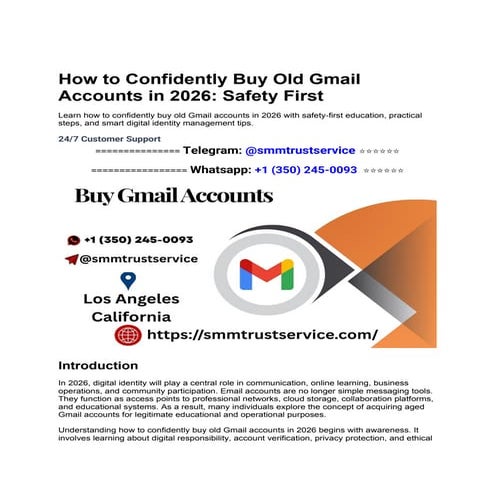 Where to Buy Aged Gmail Accounts in 2026. | DOCX