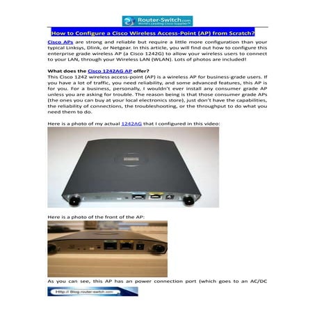 How to configure a cisco wireless access point (ap) from scratch | DOCX