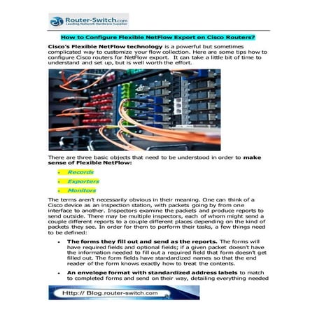 How To Configure Flexible Netflow Export On Cisco Routers Docx Computer Networking Computing