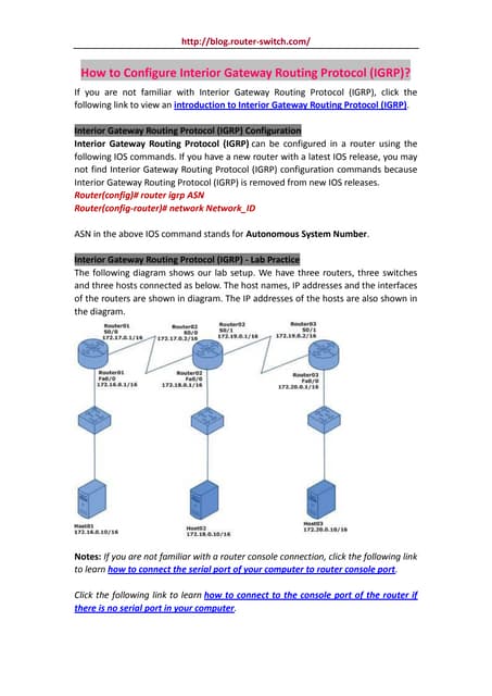 How To Configure Interior Gateway Routing Protocol Igrp Pdf 8080