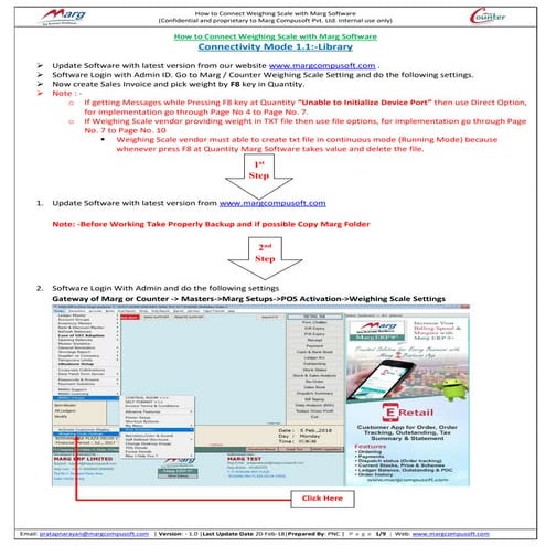 How to connect weighing scale with marg software | PDF | Computer Software and Applications ...