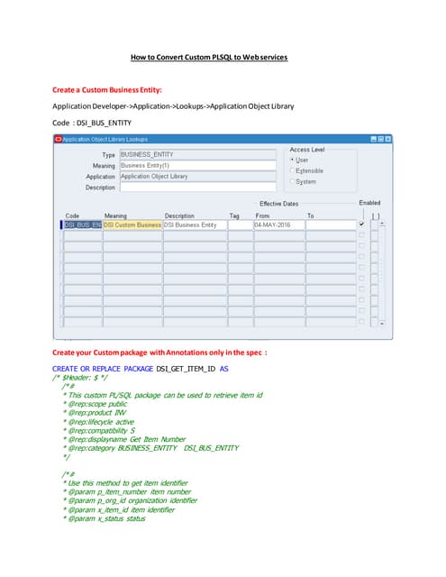 How To Convert Custom Plsql To Web Services Soap Or Rest Docx Computing Technology And Computing