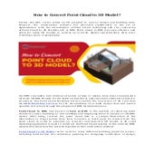 How to Convert Point Cloud to 3D Model? | PDF