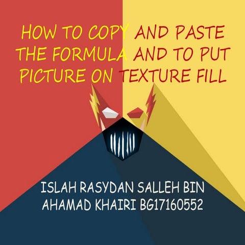How to copy and paste the formula and to picture on texture fill | PPT