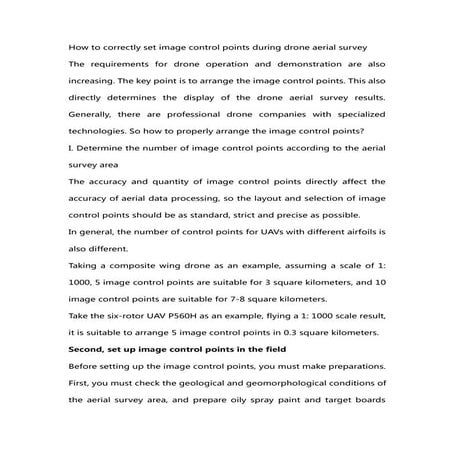 How to correctly set image control points during drone aerial survey | PDF