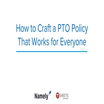 How to Craft a PTO Policy That Works for Everyone | PDF