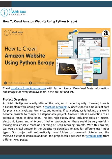 How To Crawl Amazon Website Using Python Scrap 1pptx